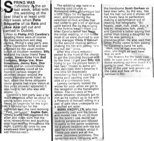 Phil Lynott marries Caroline Crowther, Feb, 1980. – Brand New Retro