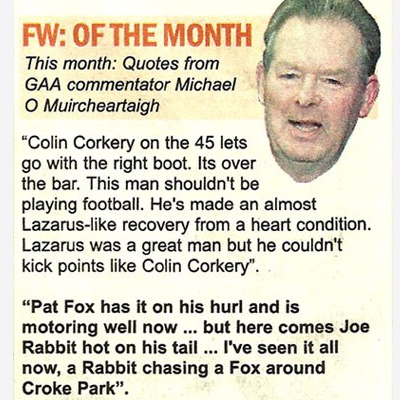 GAA Commentator Quotes – The Slate Magazine, 2001 – Brand New Retro