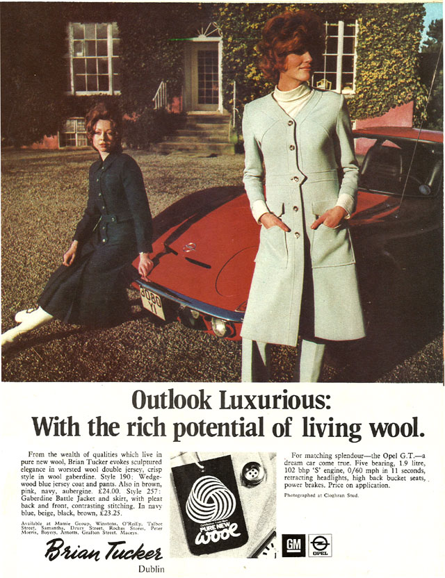 Pure New Wool & Opel Cars – Irish Fashion Catalogue 1971 – Brand New Retro