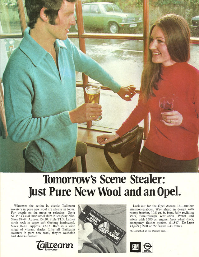 Pure New Wool & Opel Cars – Irish Fashion Catalogue 1971 – Brand New Retro
