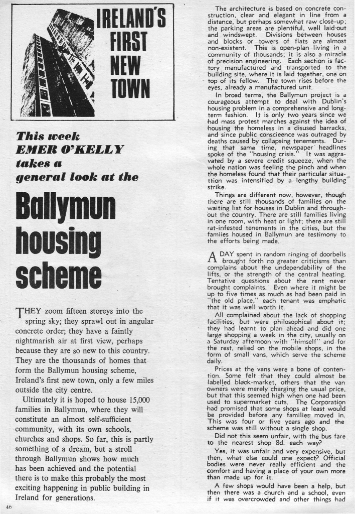 Ireland’s First New Town – Life in the Ballymun Housing Scheme – 1968 ...