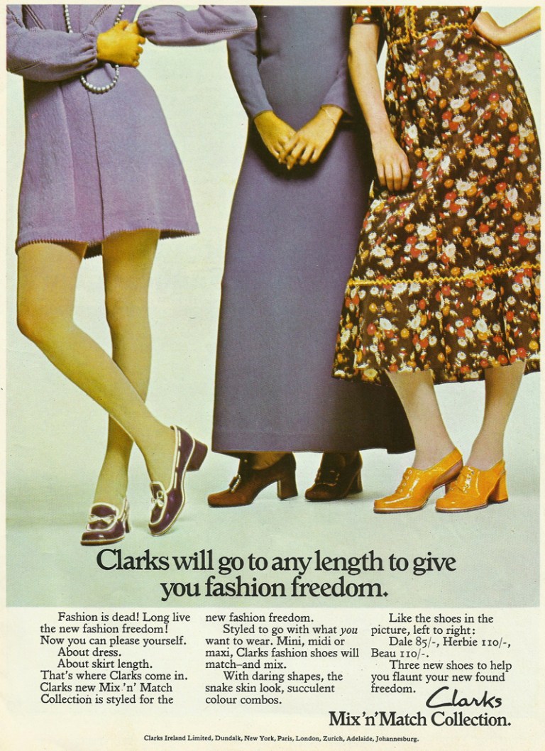 8 Adverts for Clarks Shoes, Ireland from 1960s & 70s – Brand New Retro